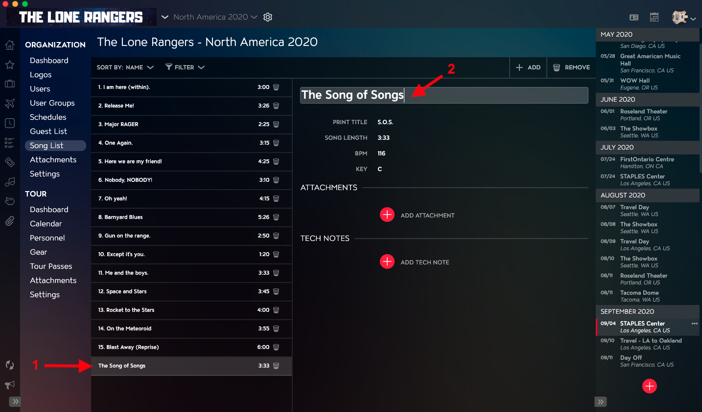 How To Edit Song Details In The Song List Eventric Support