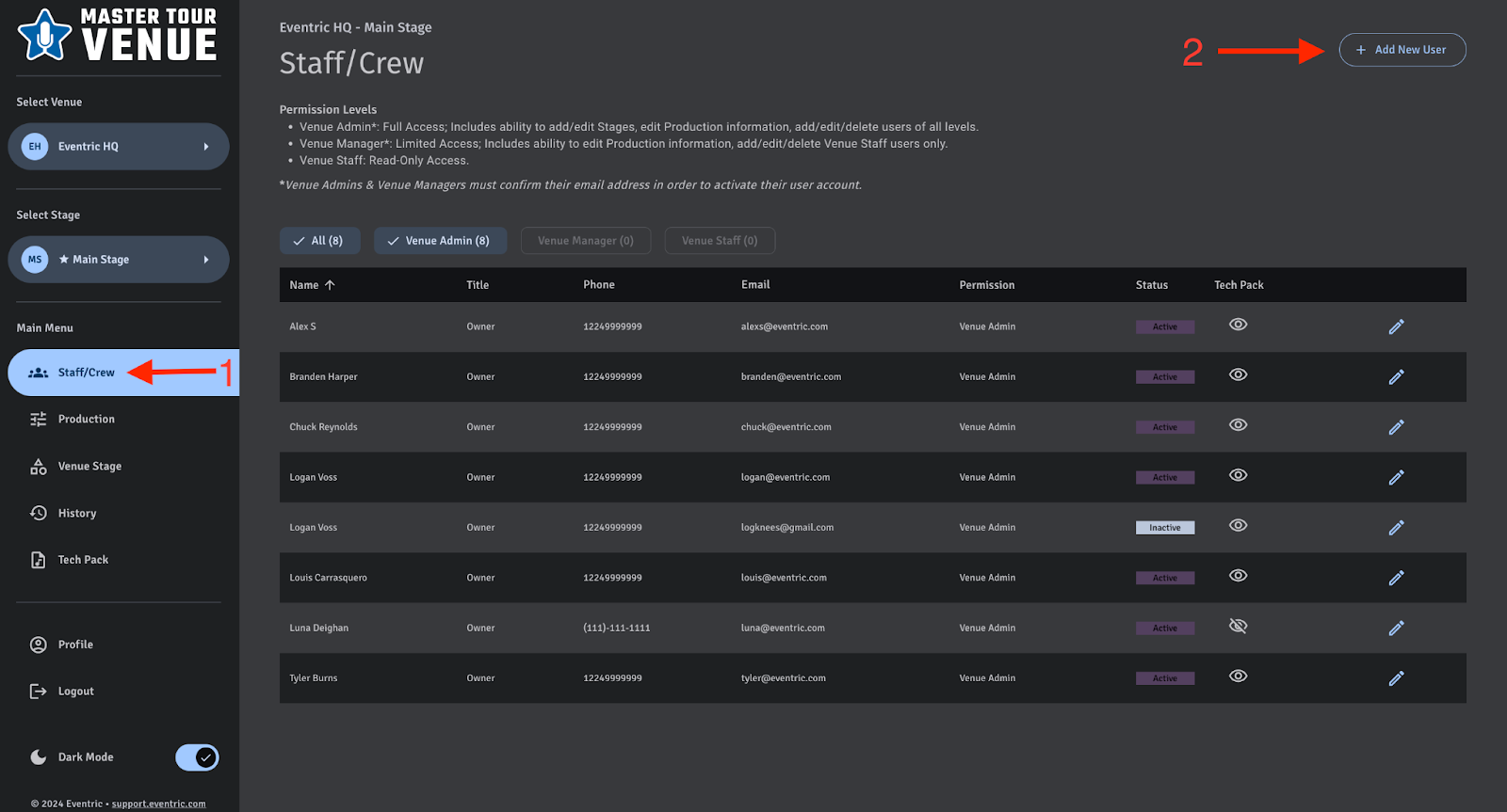 How to Add a User to a Venue – Eventric Support