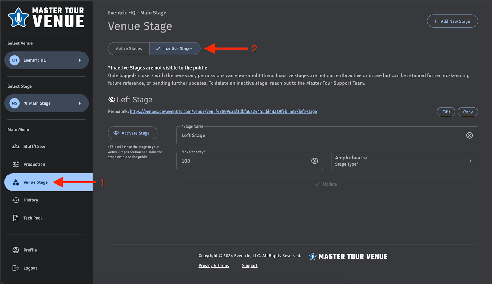 How to Reactivate a Stage – Eventric Support