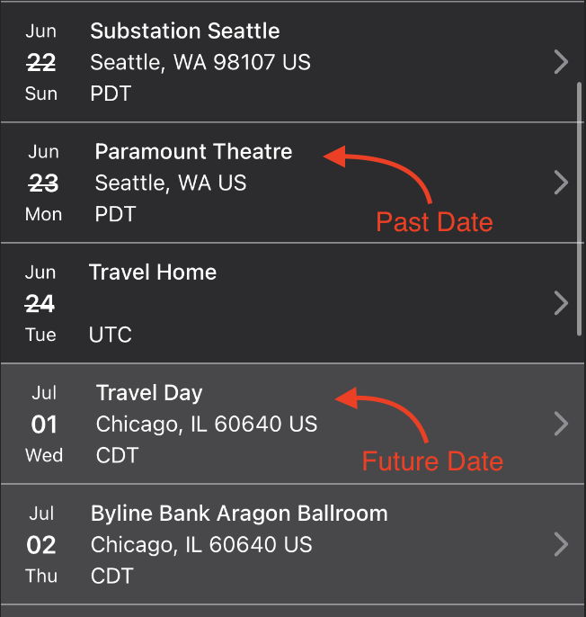 How to View Past Dates in a Tour – Eventric Support