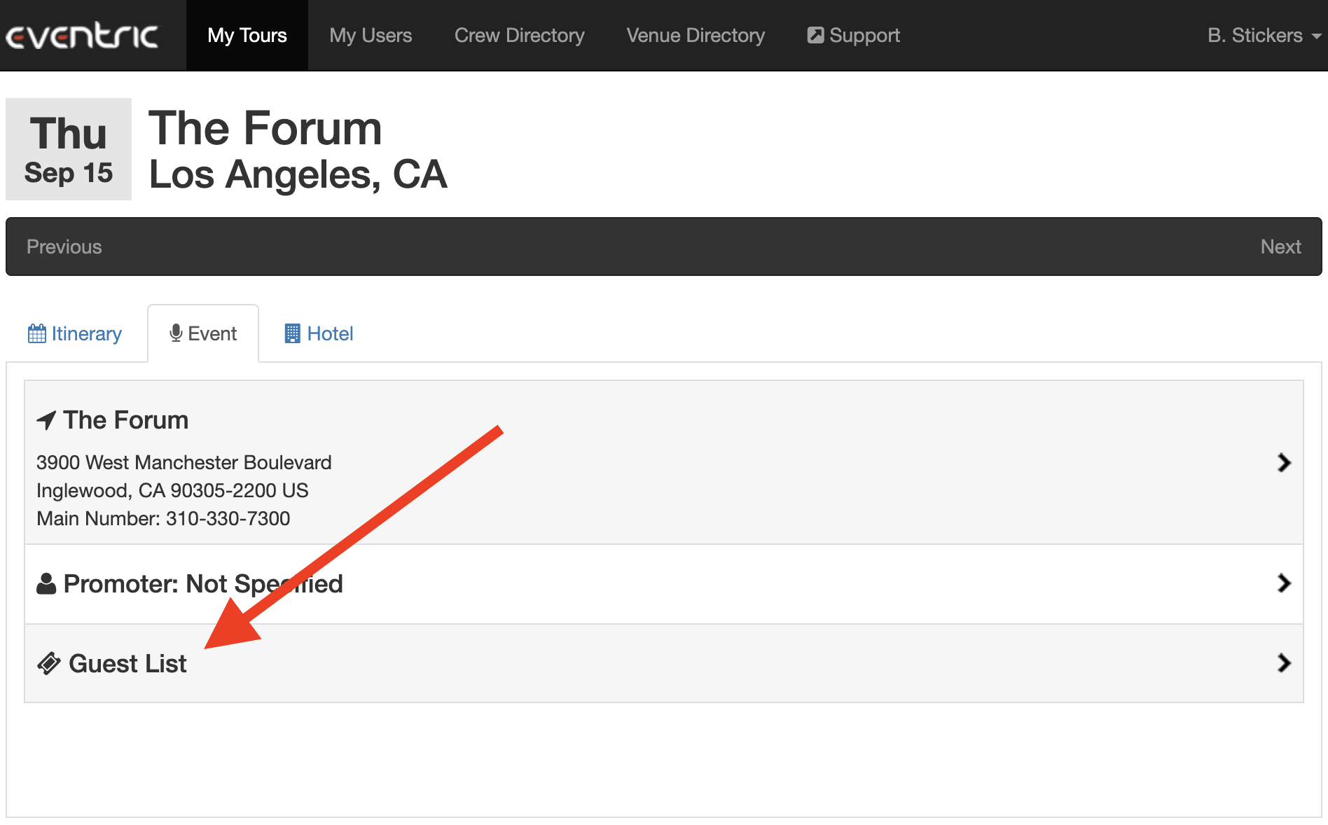 Add Guest List Res In The Web Portal Eventric Support